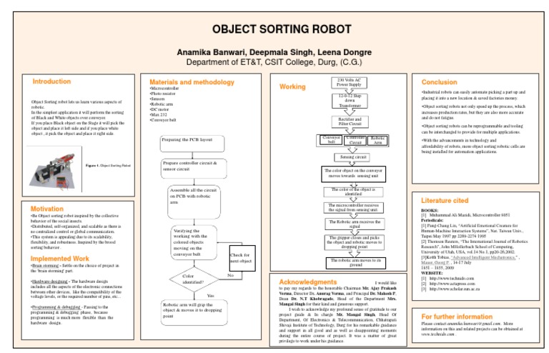 Object Sorting Poster | PDF | Robotics | Robot