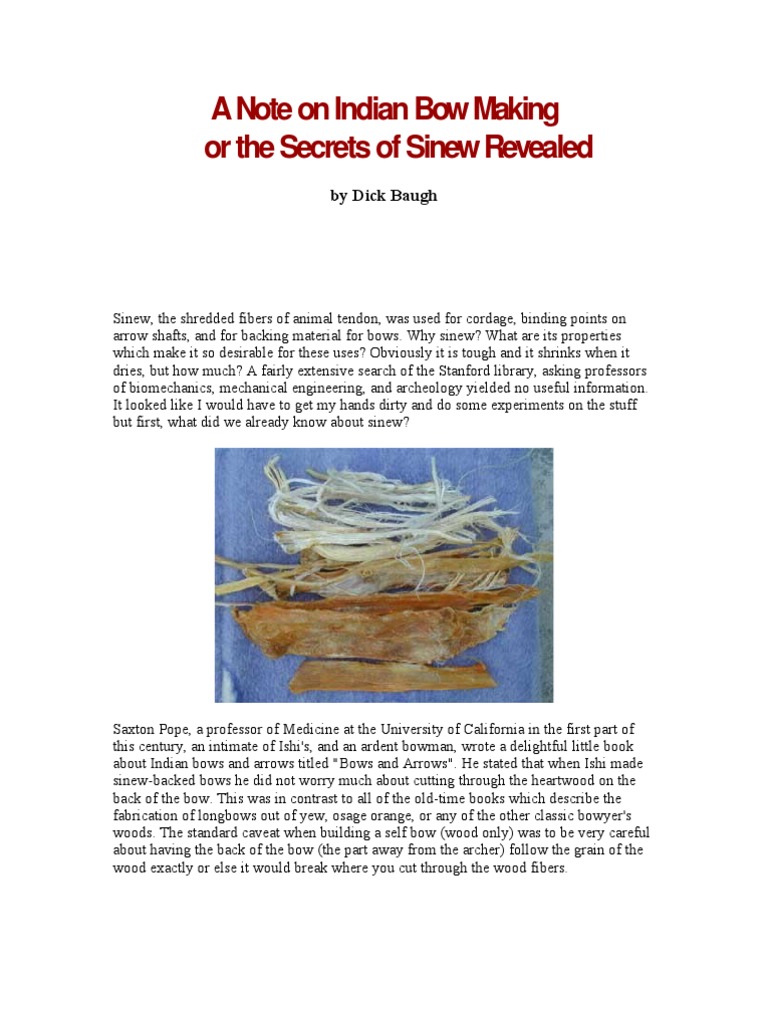 Secrets of Sinew in Bow Making | PDF | Bow And Arrow | Archery