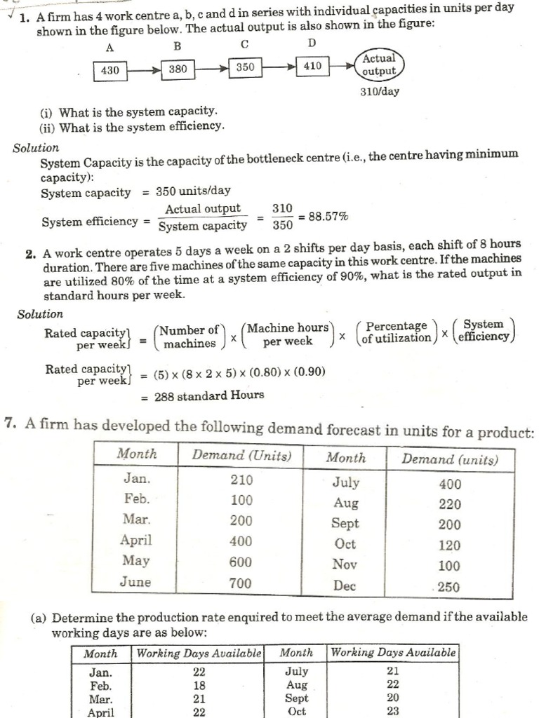 Capacity Planning Solved Numericals | PDF