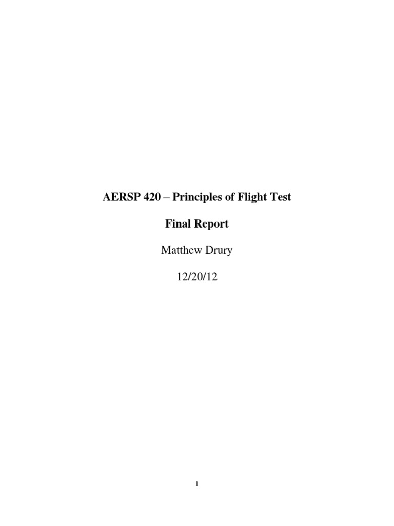 Flight Test Report | PDF | Lift (Force) | Aerodynamics