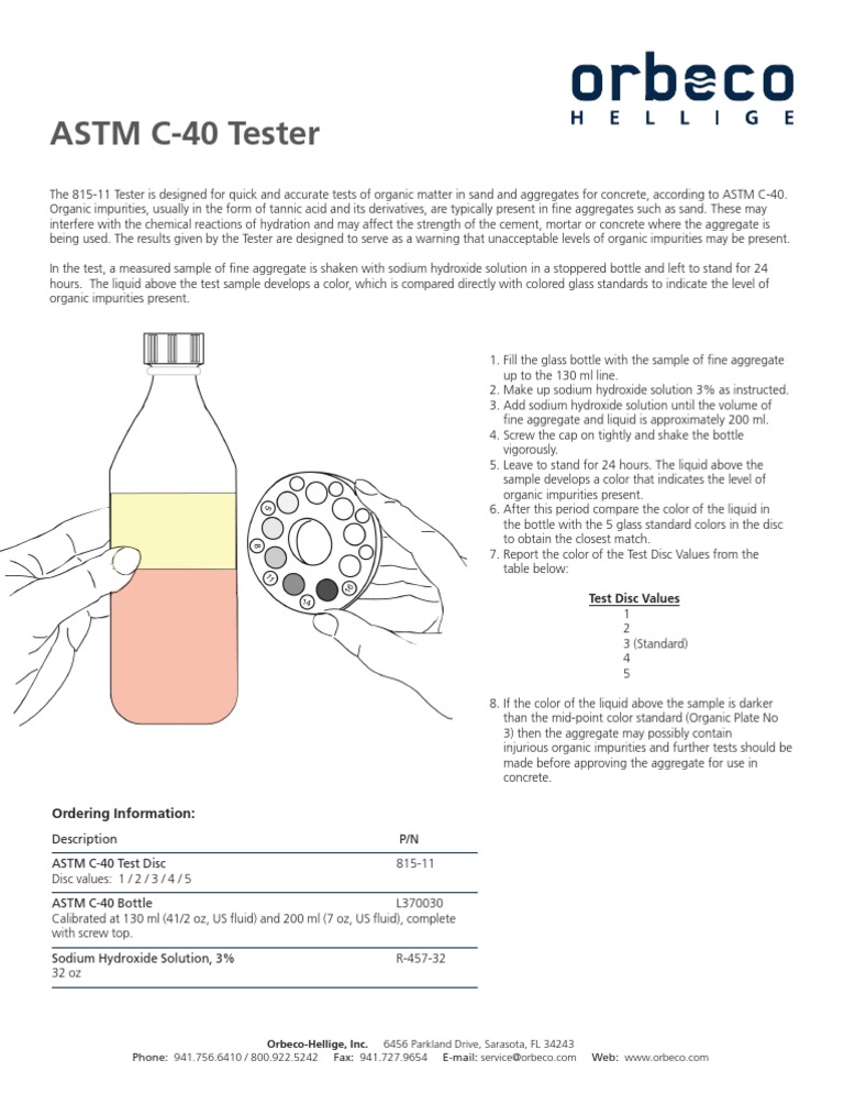 ASTM C-40 Tester: Ordering Information | PDF | Construction Aggregate ...