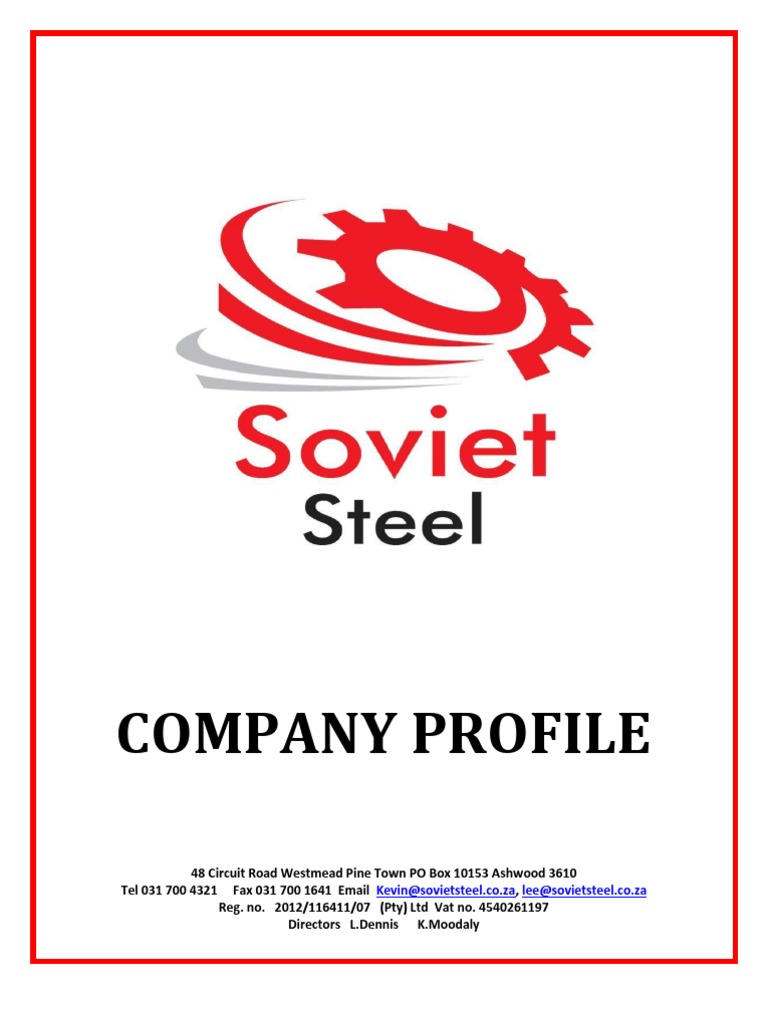 SOVIET STEEL COMPANY PROFILE.pdf | Steel | Marketing