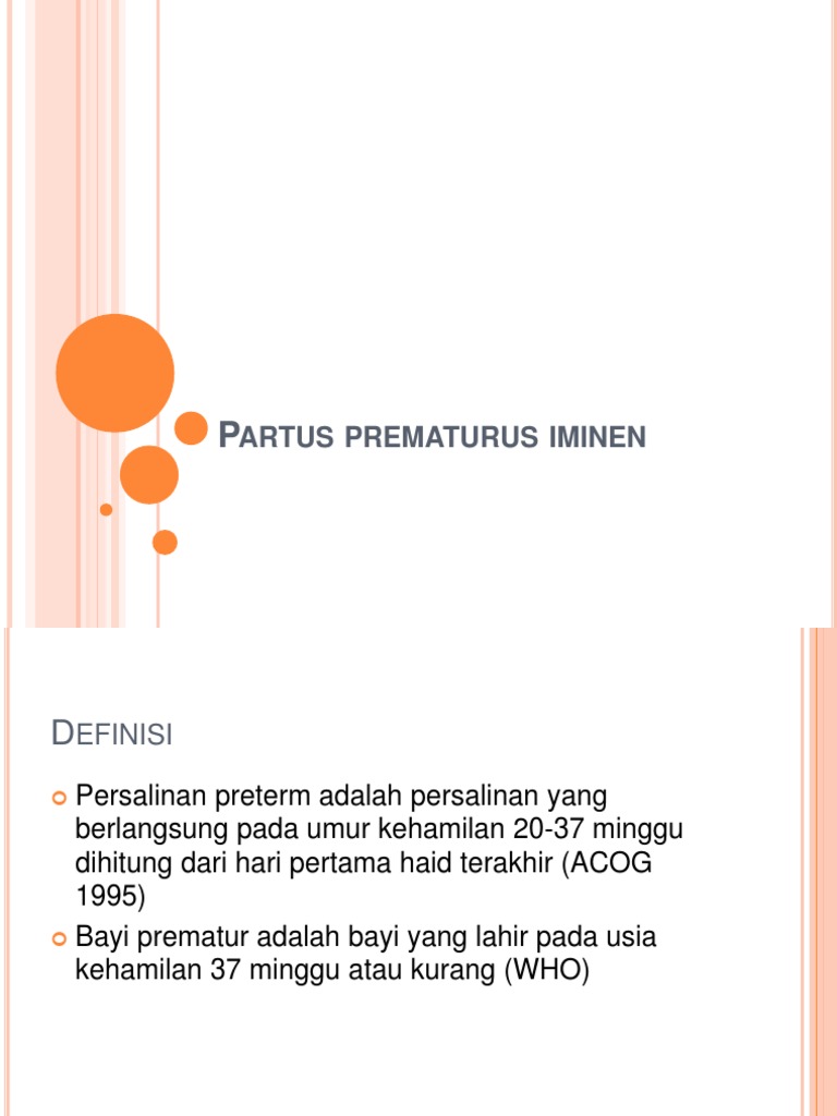 Partus Prematurus Iminen | PDF | Sains & Matematika