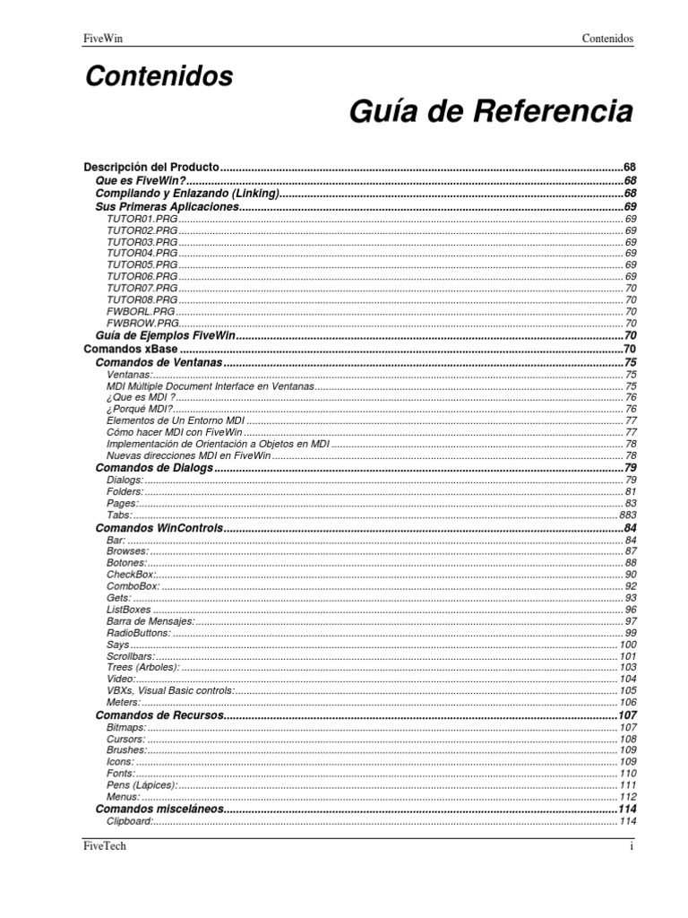 Fivewin - Guia de Referencia PDF | PDF | Ventana (informática ...