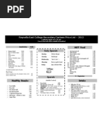 Tuck Shop Menu and Prices | PDF | Lunch | Food And Drink