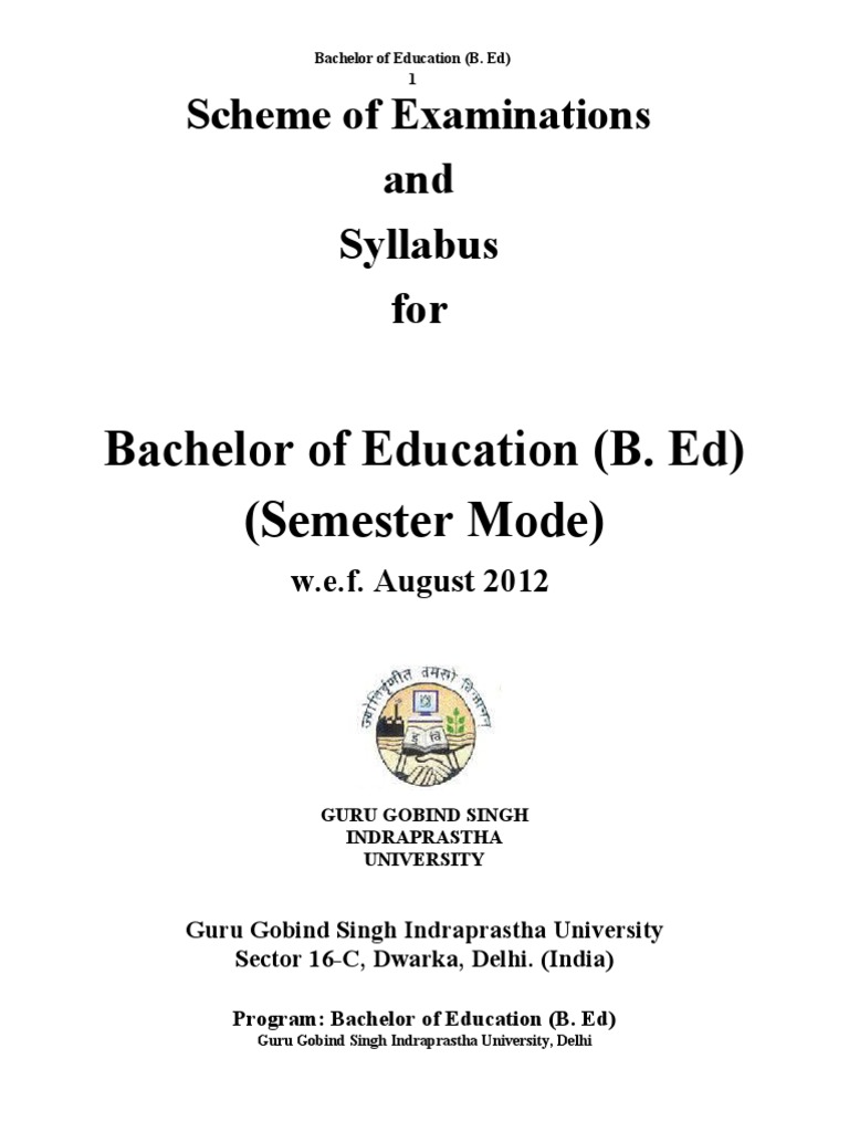 Bed Syllabus | PDF | Educational Psychology | Teachers