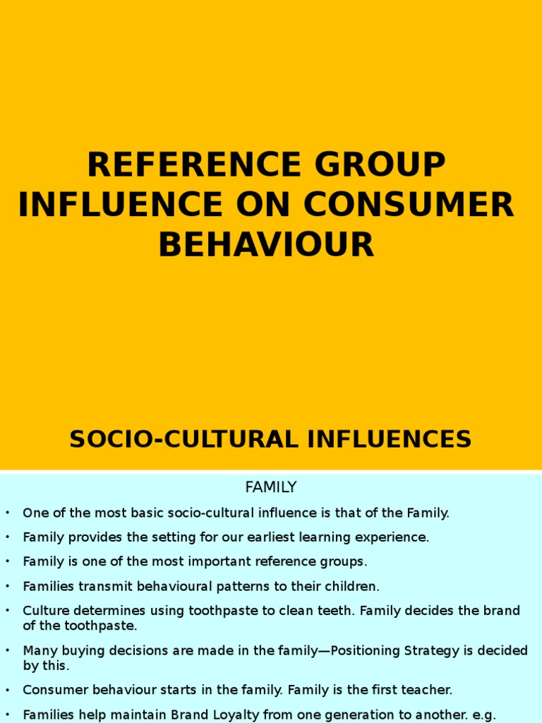 Consumer Behavior & Reference Groups | PDF | Consumer Behaviour | Behavior