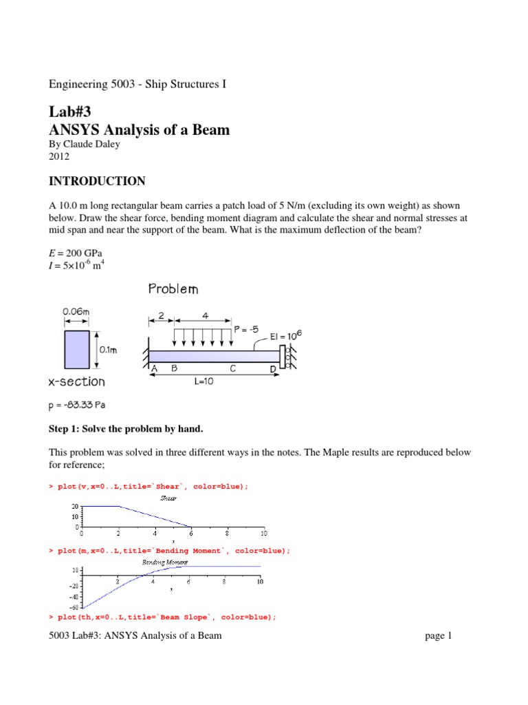 Beam Analysis for ansys software | Bending | Stress (Mechanics)