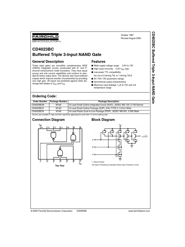 CD4023 | Cmos | Field Effect Transistor
