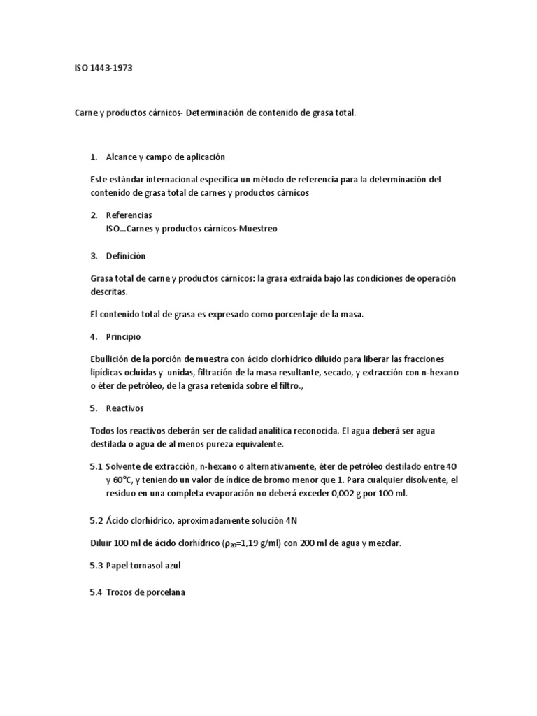 Análisis de Grasa en Productos Cárnicos | PDF | Agua | Carne