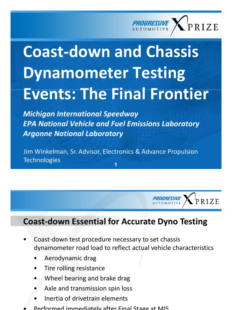 Coastdown Chassis Dynamometer Testing Events | PDF