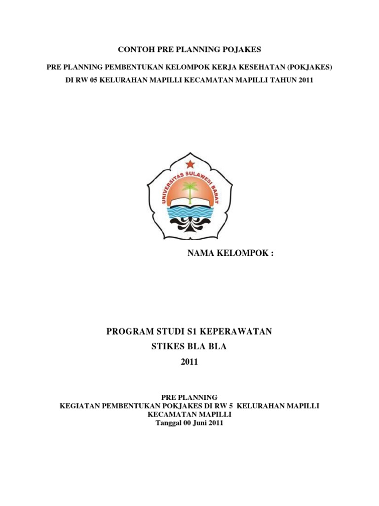 Contoh Pre Planning Pojakes | PDF