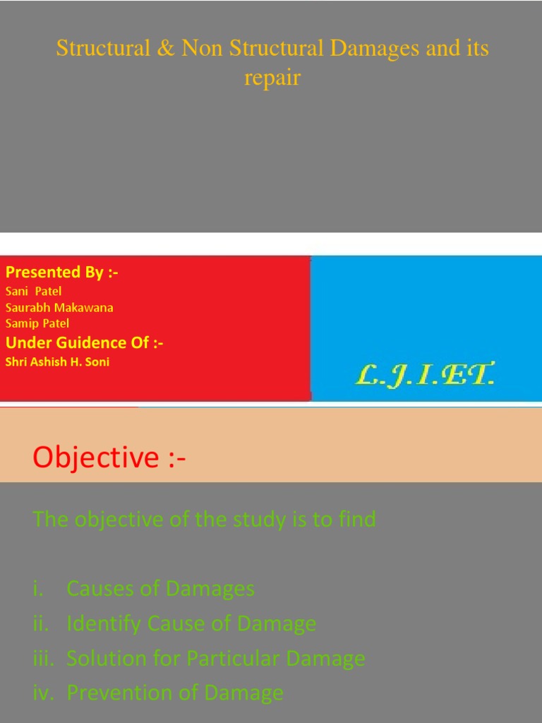 Structural & Non Structural Damages and Its Repair | PDF