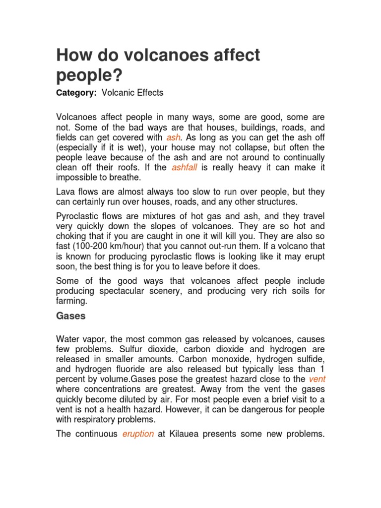 Impacts of Volcanoes on Human Life | PDF | Volcanic Ash | Volcano