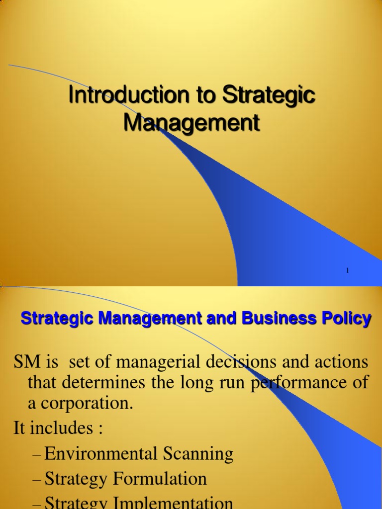 Introduction To Strategic Management | PDF | Strategic Management ...