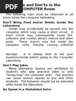 Computer Lab Rules | PDF | Classroom | Computer Virus