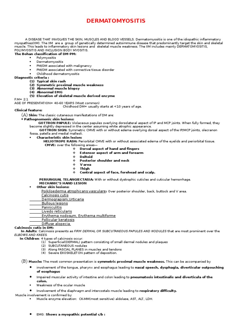 Dermatomyositis | PDF | Medical Specialties | Clinical Medicine