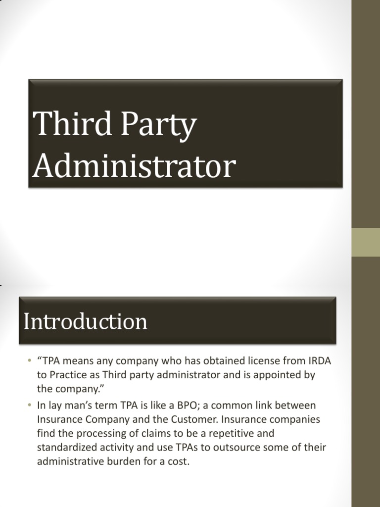 Third Party Administrator | PDF | Insurance | Service Industries