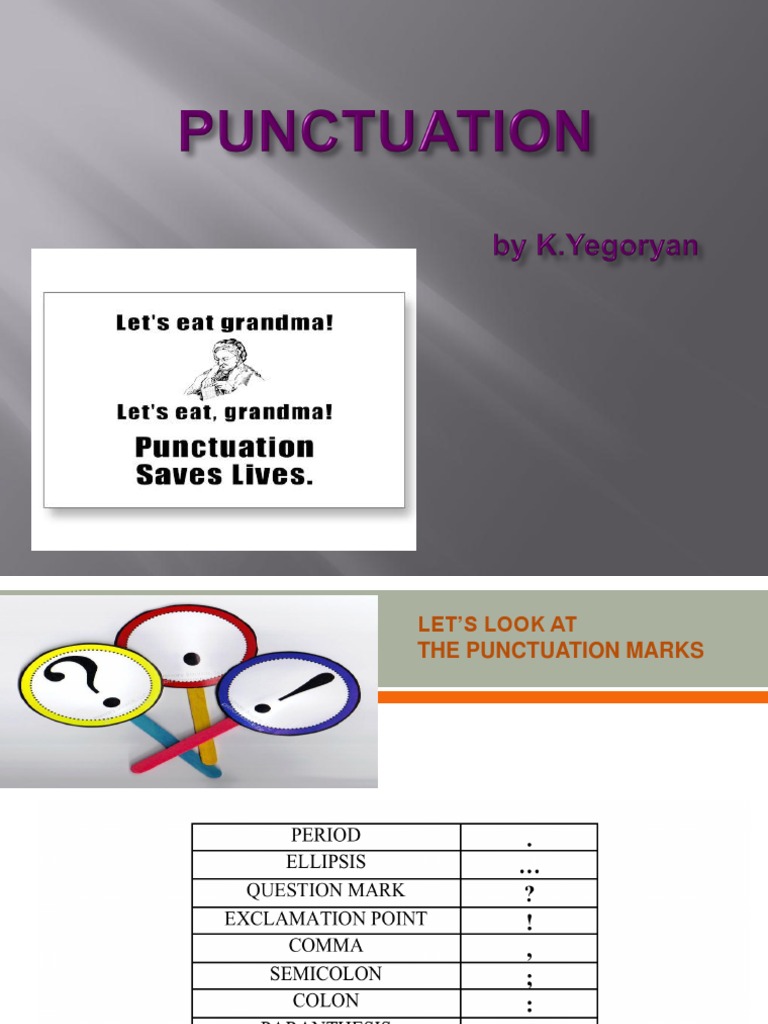 Punctuation PowerPoint | PDF | Punctuation | Ellipsis