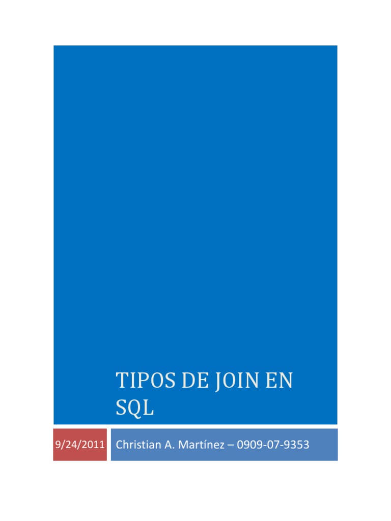 Tipos de Join en SQL PDF | PDF | Bases de datos | Gestión de datos