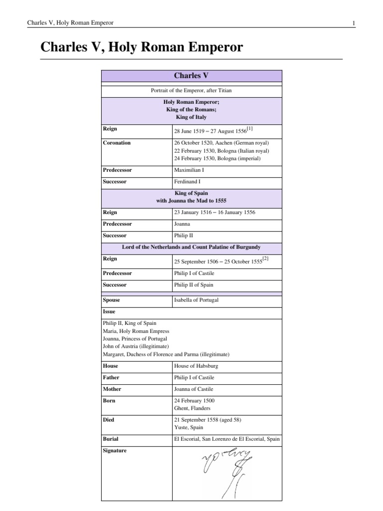 Charles V, Holy Roman Emperor | PDF | Holy Roman Empire | House Of Habsburg