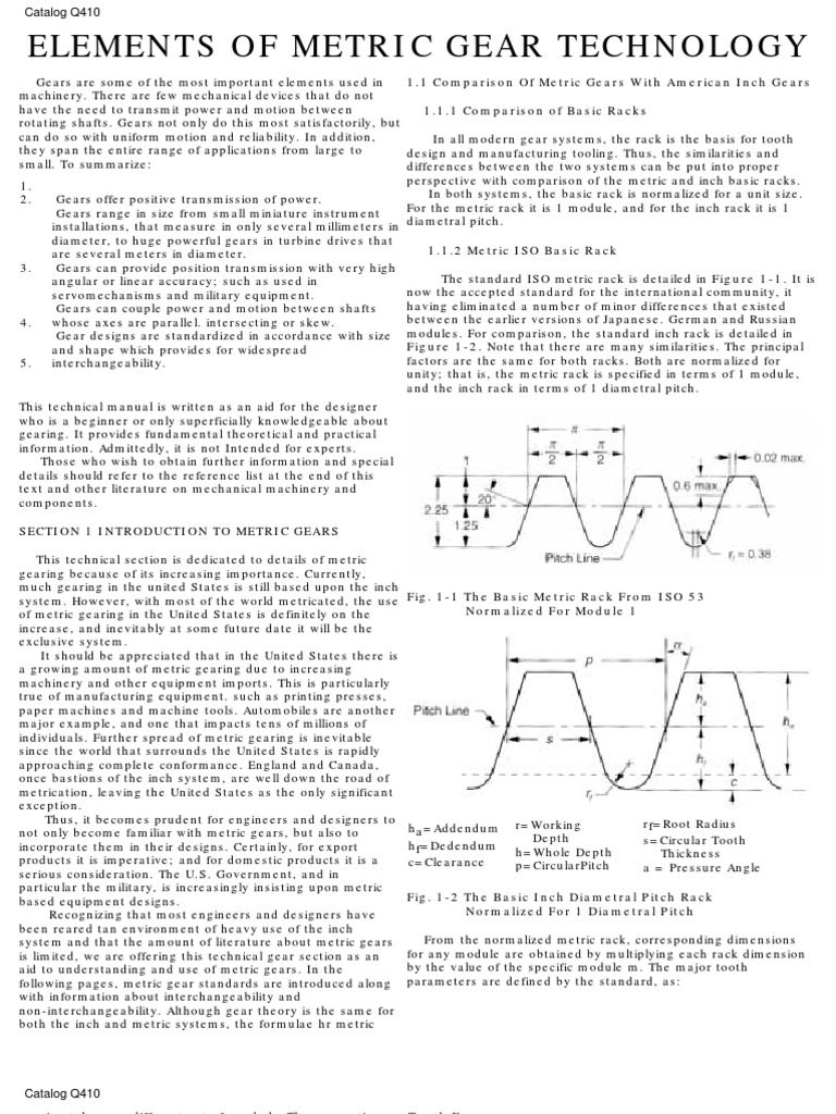 Gears - Engineering Information | PDF | Gear | Machines