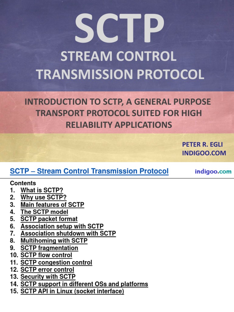 Overview of SCTP (Stream Control Transmission Protocol) | PDF | Network ...