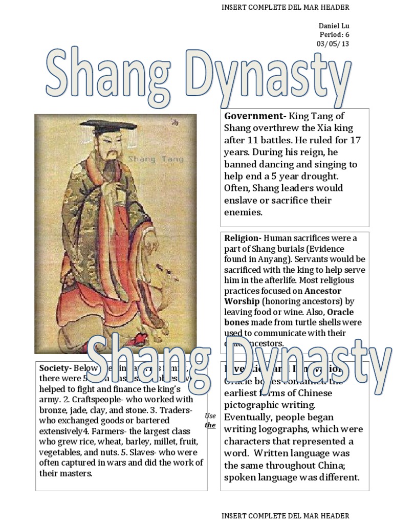 Shang Dynasty | PDF | China | World Politics