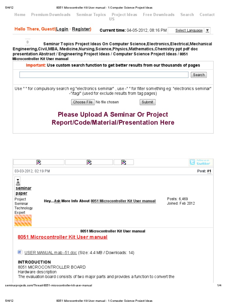 8051 Microcontroller Kit User Manual - 1 - Computer Science Project ...