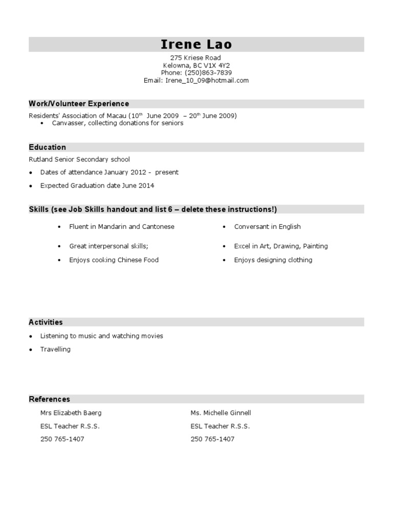 High School Student Resume | PDF | Language Arts & Discipline