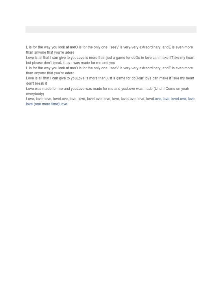 Love Song Lyrics Analysis | PDF
