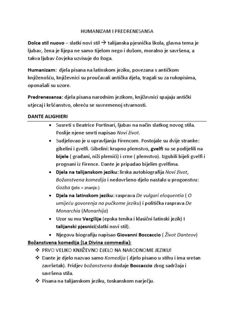 Humanizam I Predrenesansa | PDF