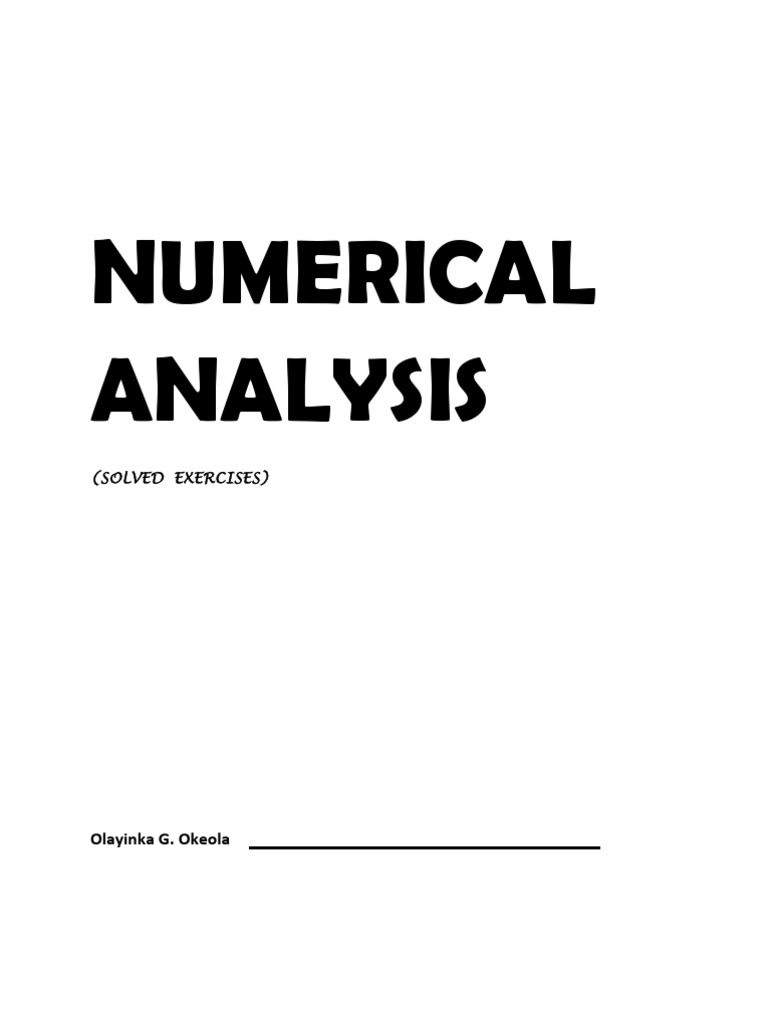 Numerical Analysis Solution Pdf Recurrence Relation Mathematical Analysis