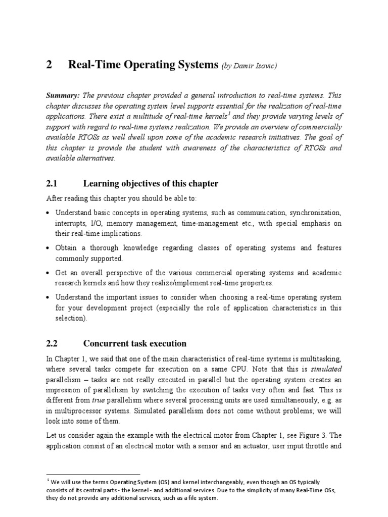 2 Real-Time Operating Systems: 2.1 Learning Objectives of This Chapter | PDF | Scheduling ...