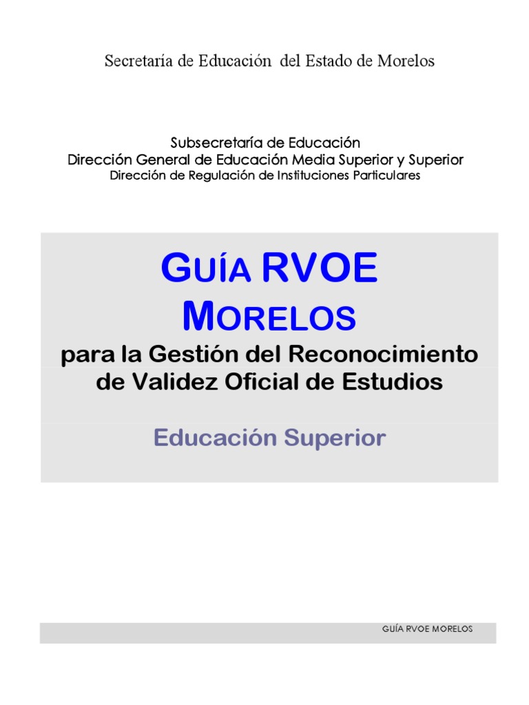 Guia RVOE | PDF | Plan de estudios | Evaluación
