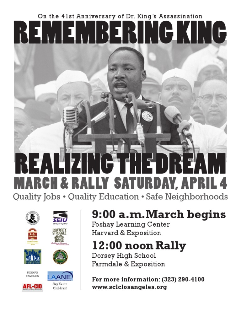 Flyer For April 4th SCLC March | PDF
