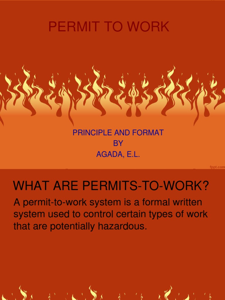 Permit To Work: Principle and Format BY Agada, E.L | PDF | Safety ...