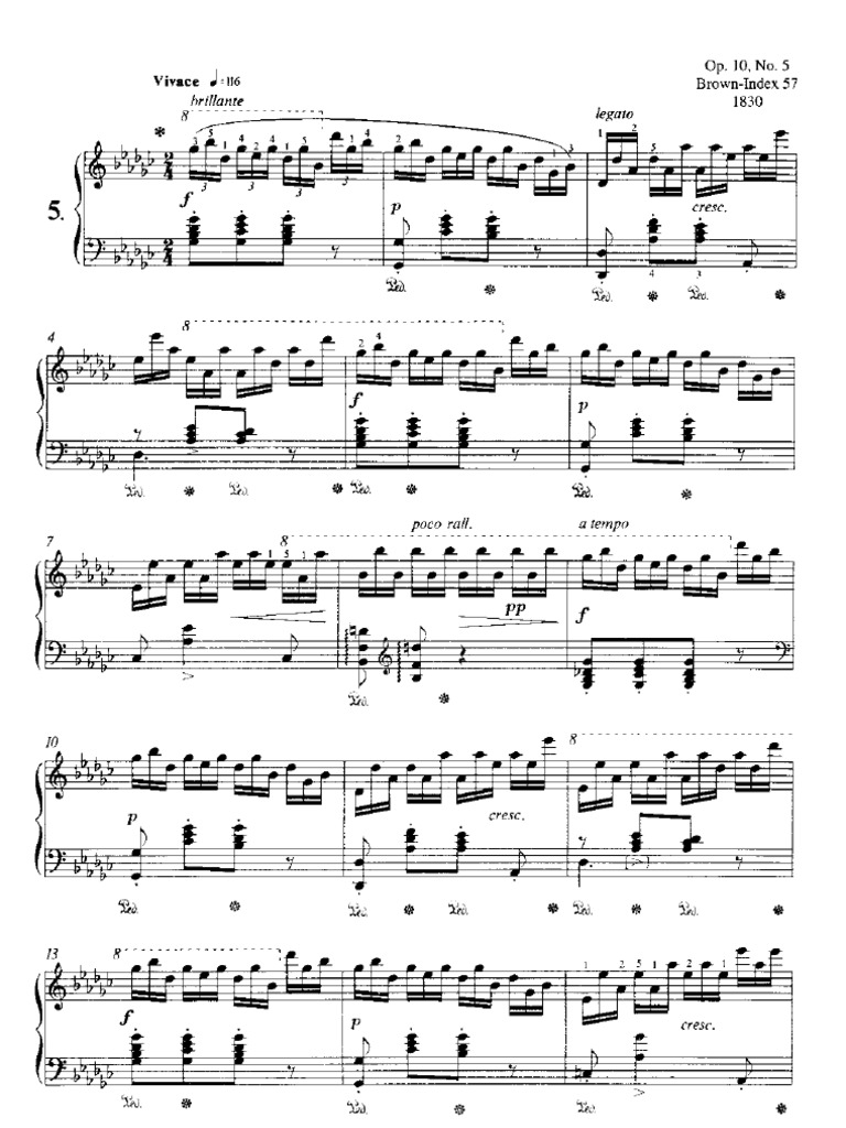 Estudio Opus 10 No 5 de Federico Chopin | PDF | Música clásica ...