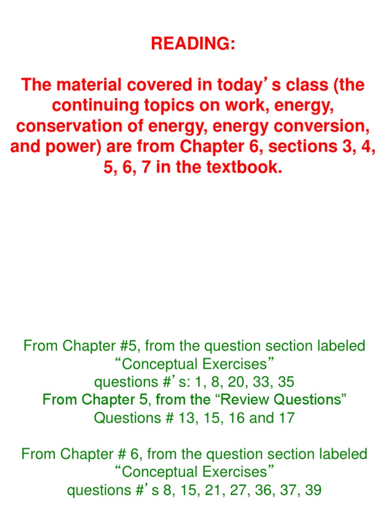 Physics For Future Presidents Lecture | PDF | Potential Energy ...