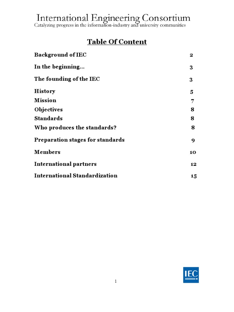 IEC History and Standards Overview | PDF