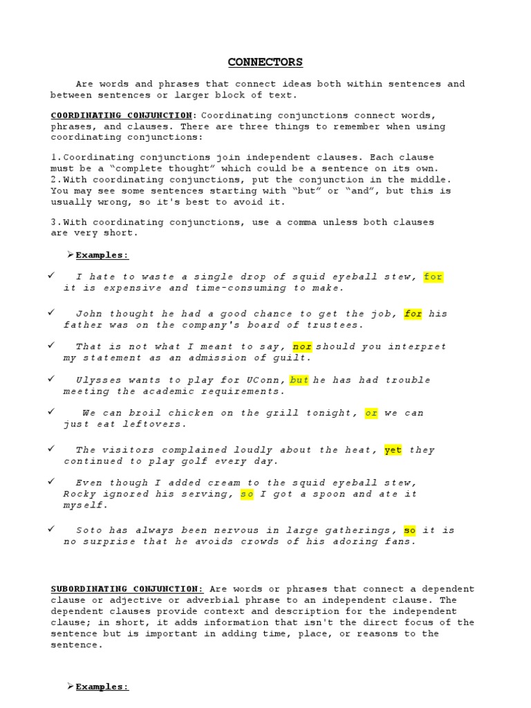 Connectors - Project | PDF | Style (Fiction) | Language Mechanics