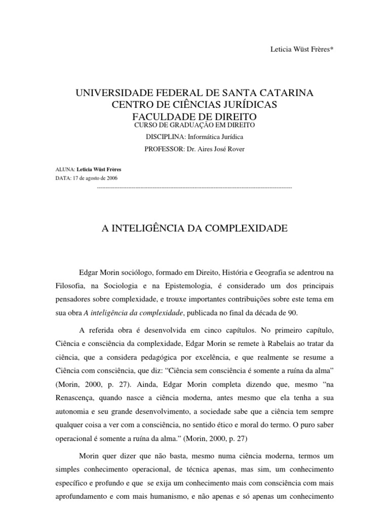 A Inteligencia Da Complexidade | PDF | Complexidade | Science