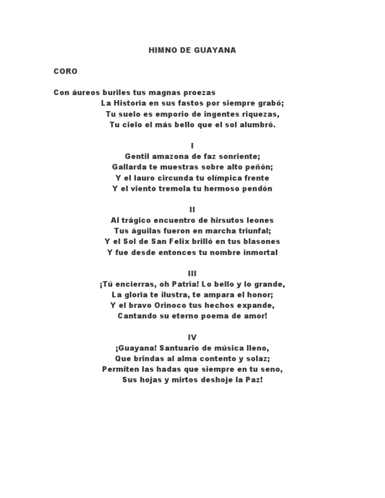 Himno de Guayana | PDF