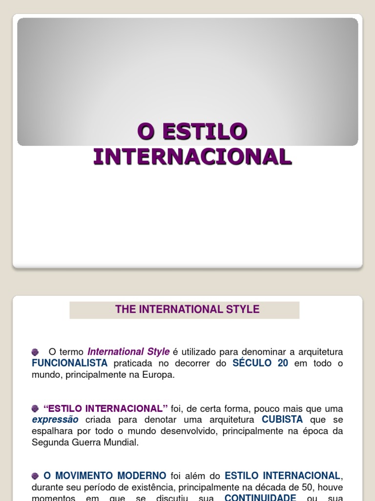 O Estilo Internacional | PDF | Esboço | Projeto arquitetônico