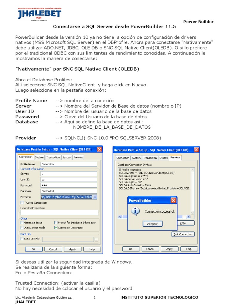 Conneccion de SQL Server Desde PowerBuilder 11.5 Jhalebet | PDF | Servidor SQL de Microsoft ...