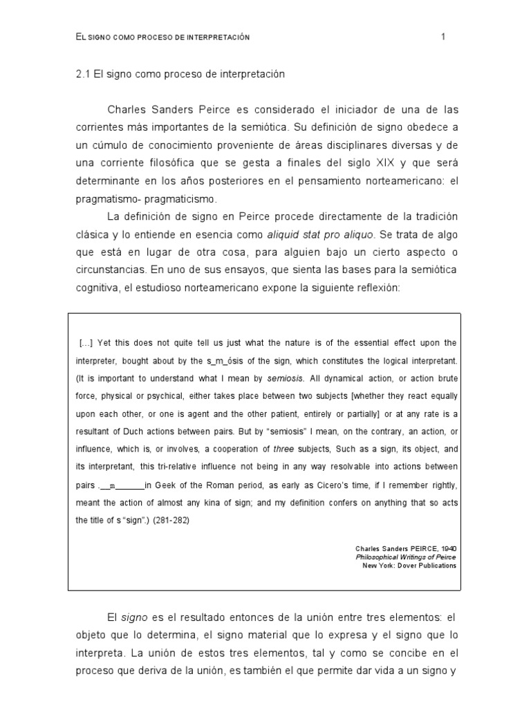 Semiosis: El Signo en Peirce | PDF | Semiótica | Science