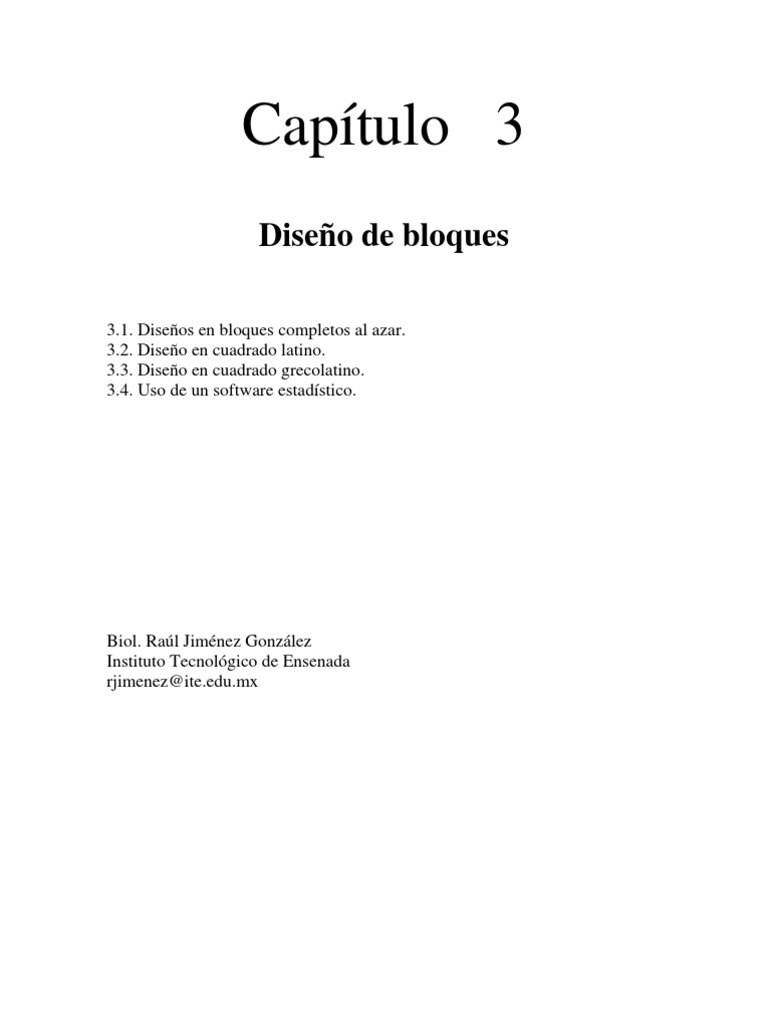Diseño de Bloques Completos al Azar | PDF | Análisis de variación ...