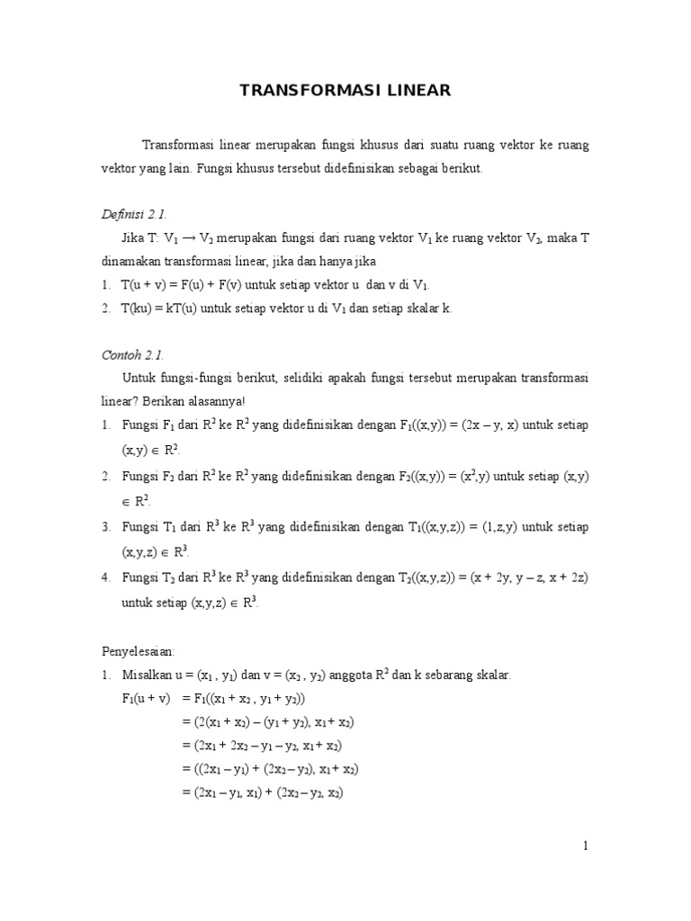 Transformasi Linear | PDF