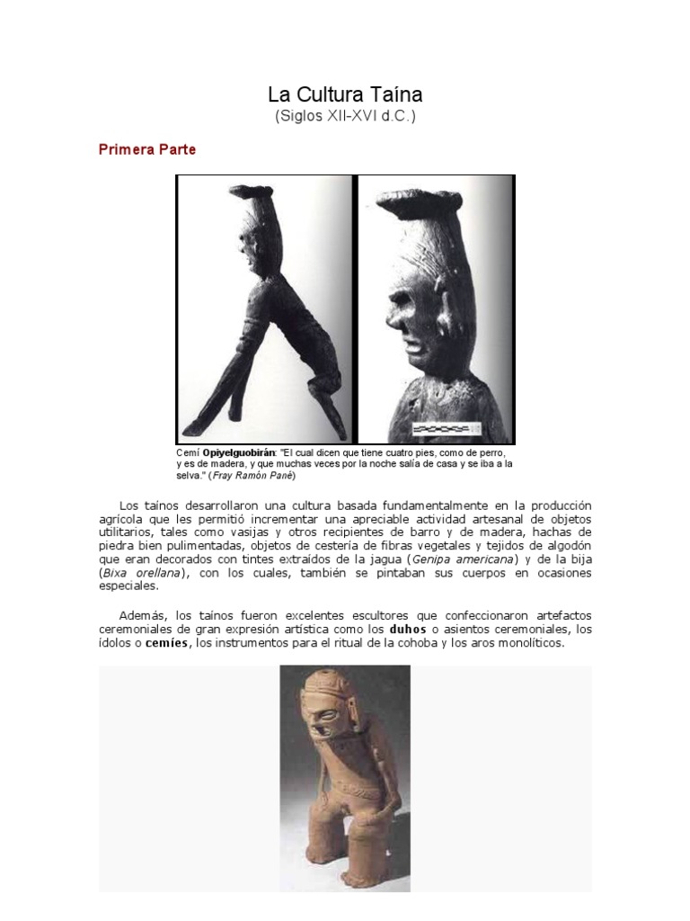 La Cultura Taína | PDF | Cristobal colon | Religión y creencia