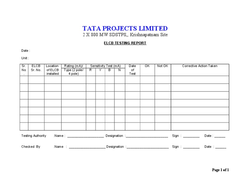 ELCB Testing Report | PDF
